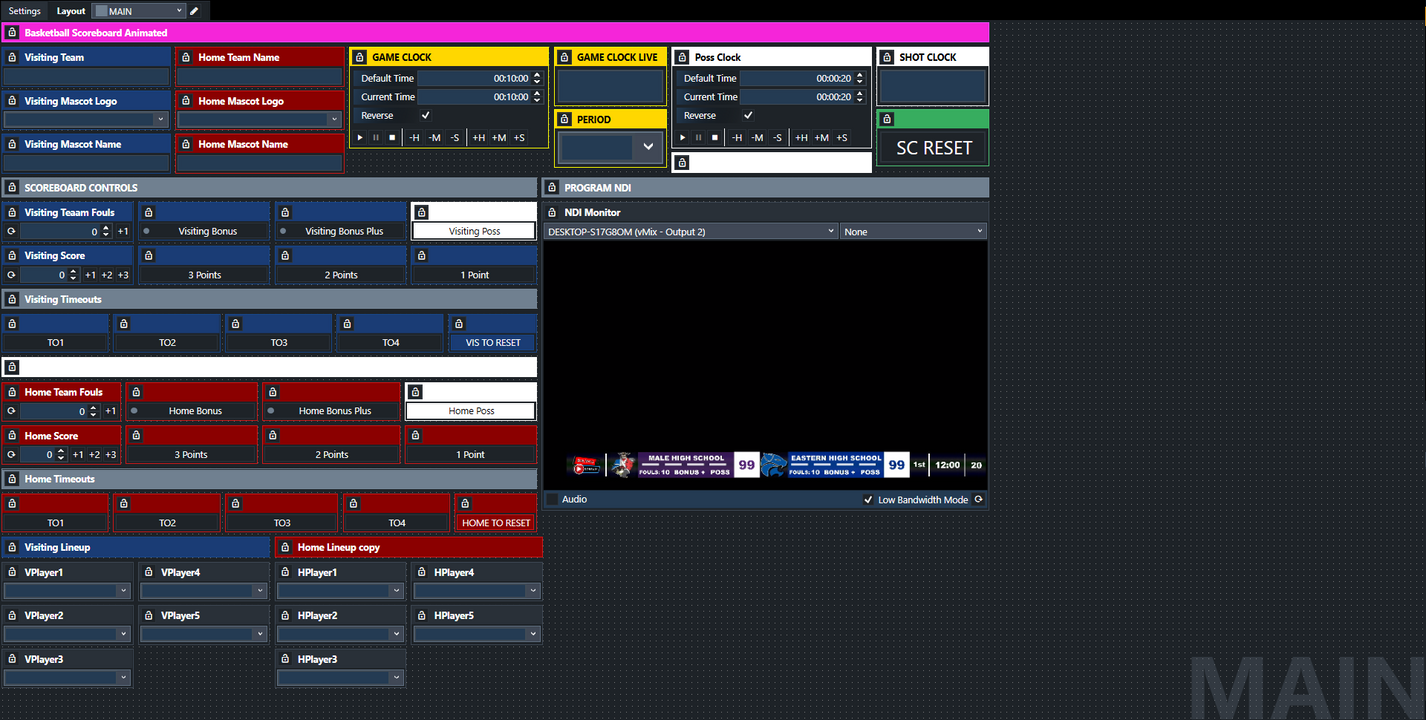 Basketball vMix UTC Controller – One Mans Stream